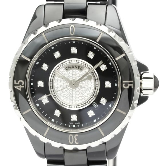 CHANEL | Accessories | Polished Chanel J2 Diamond Ceramic Quartz Ladies ...